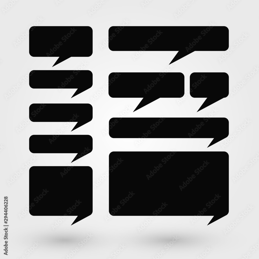 Big Set of Mobile Phone or Comic Book Speech Bubbles. Empty Dialog ...