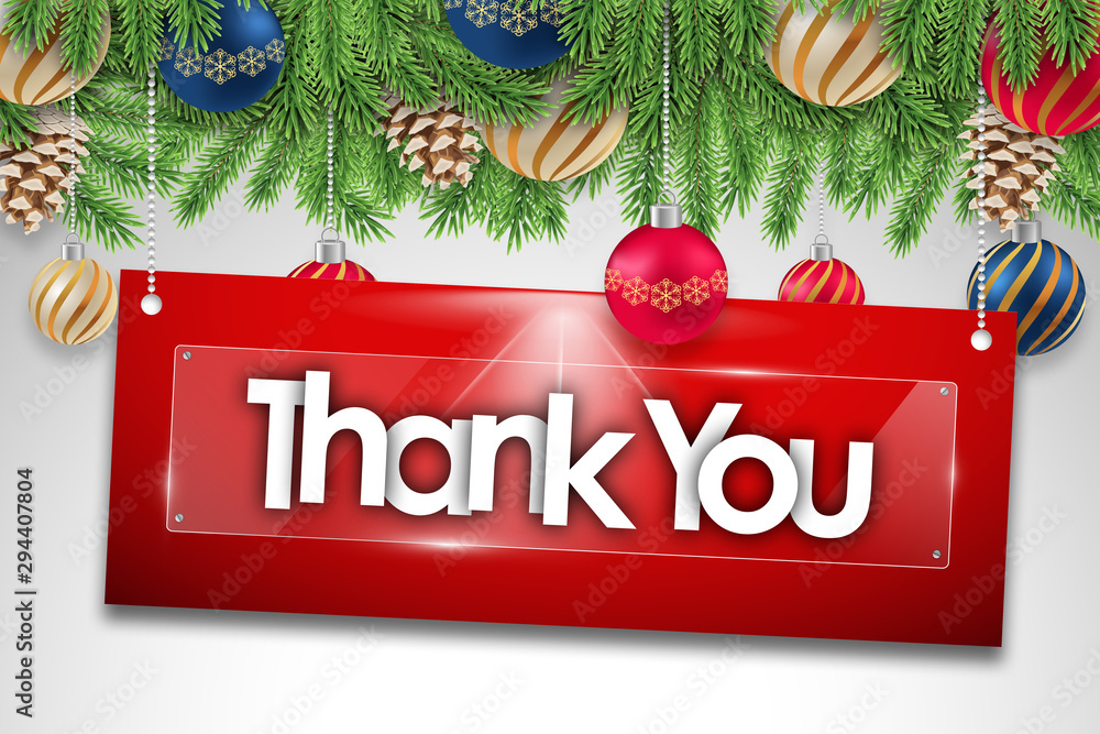 Thank You in christmas background Stock Photo | Adobe Stock
