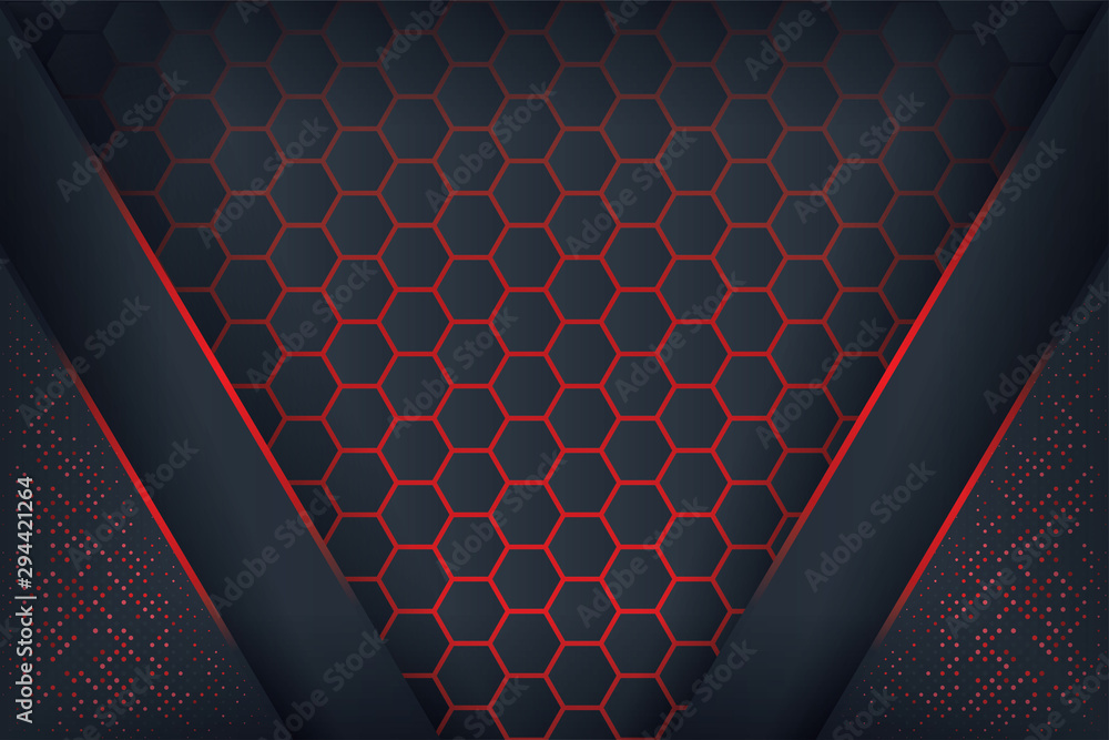 Abstract 3D background with a combination of luminous polygons in 3D ...