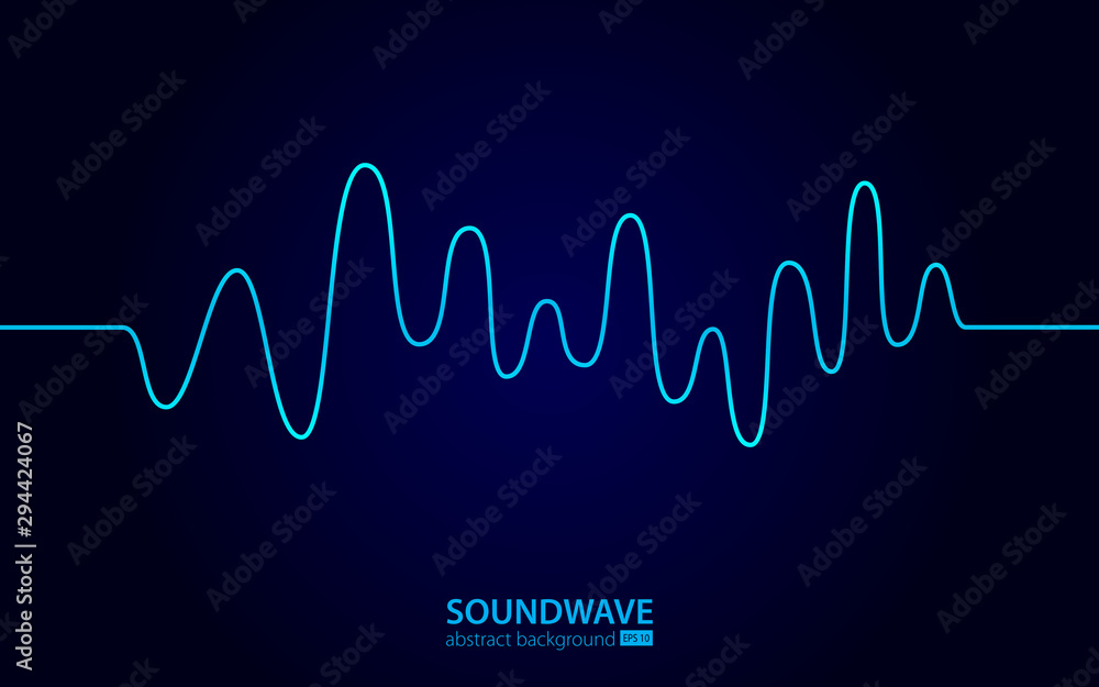 Soundwave vector abstract background. Music radio wave. Sign of audio ...