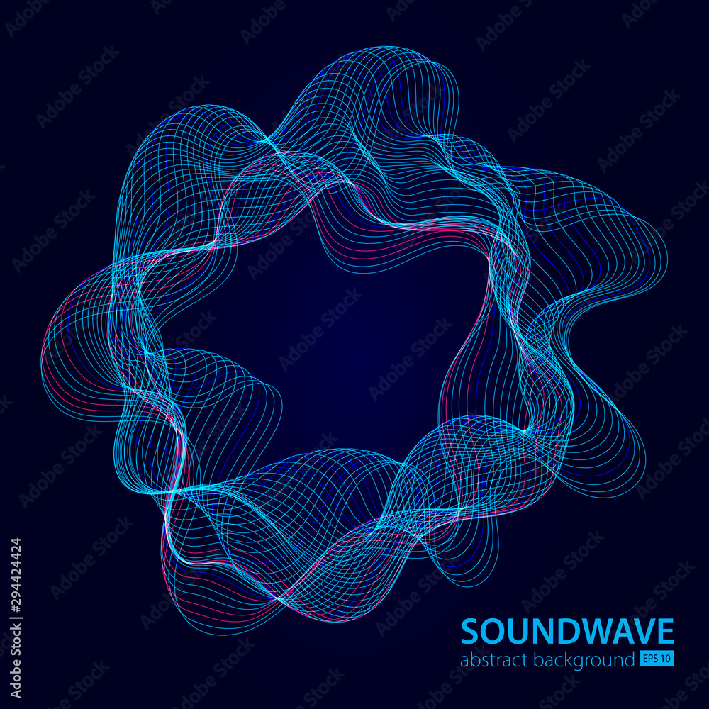 Soundwave vector abstract background. Music radio wave. Sign of audio ...