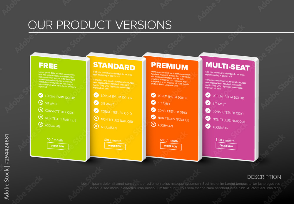 Product Options Tier Infographic Stock Template | Adobe Stock