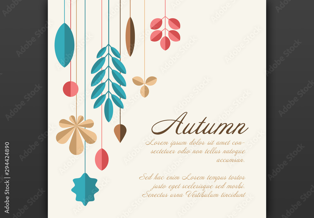 Square Autumn Card Layout Stock Template | Adobe Stock