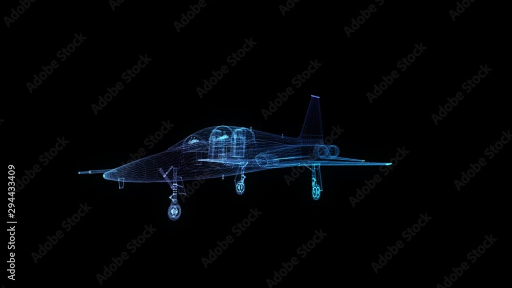 Jet in flight from abstract polygonal line. Low poly air plane in ...