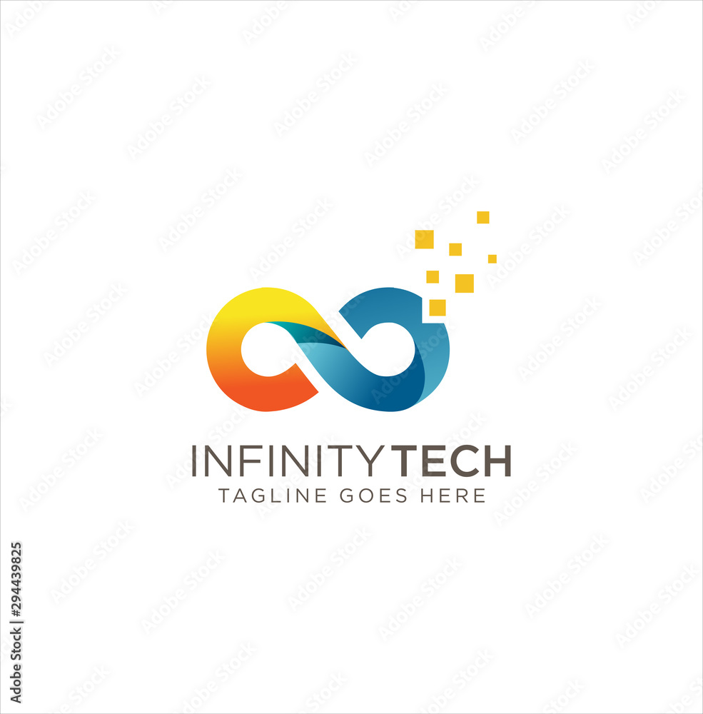 Infinity Tech Logo Design Template Illustration . Infinity Logo with ...