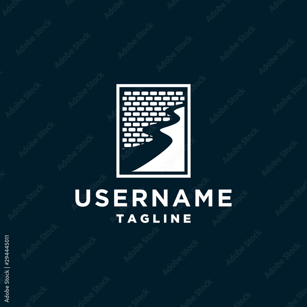 river and brick logo design inspiration . brick road logo template ...