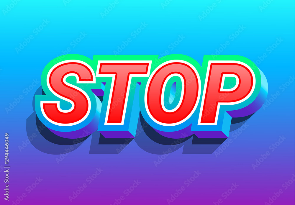 Bold Red Text Effect with Blue Background Stock Template | Adobe Stock