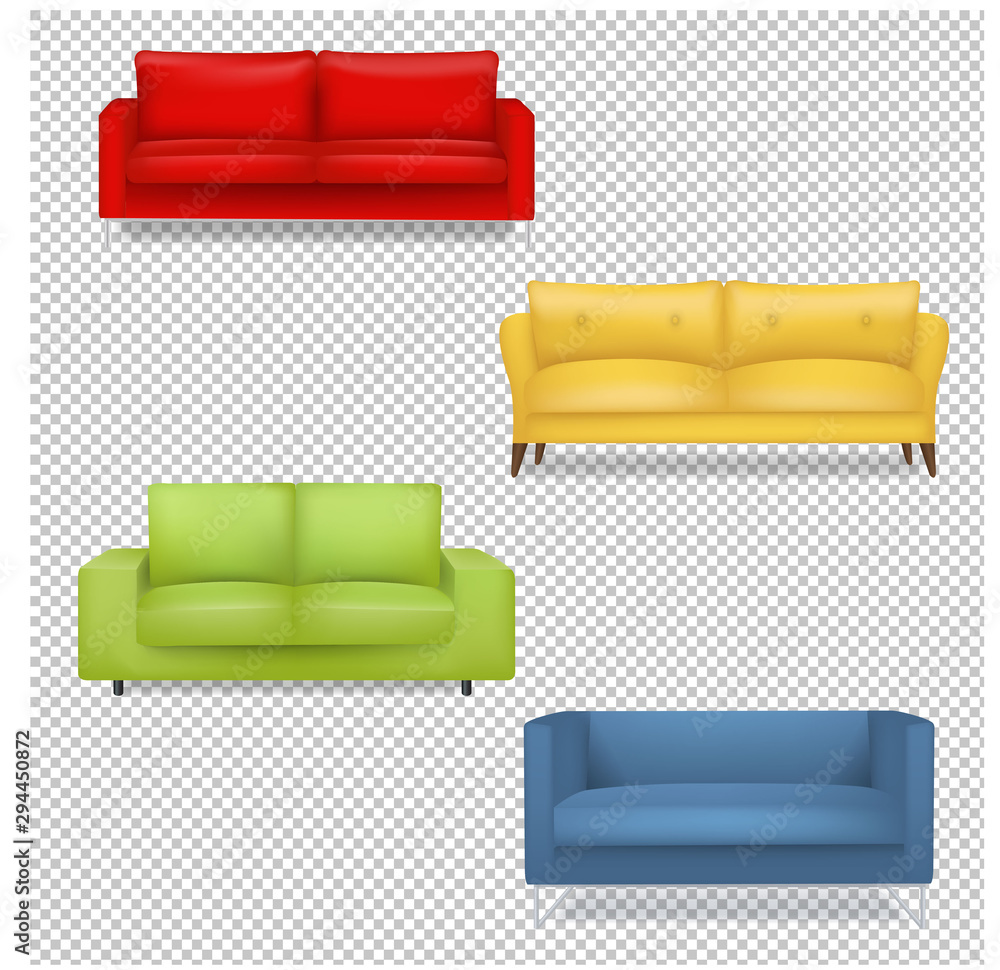 Vetor de Sofa Big Collection Isolated transparent Background do Stock ...
