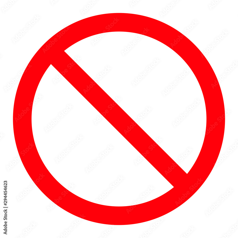 Plakat Blank Template Red Prohibition Stop Sign Red Circle Warning And 