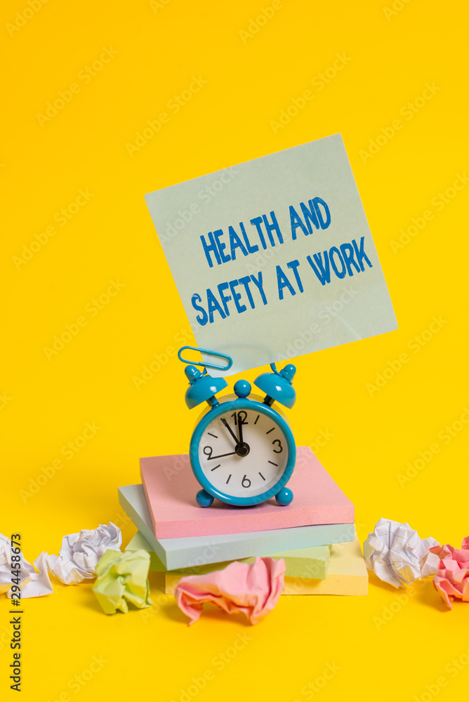 Text sign showing Health And Safety At Work. Business photo showcasing ...