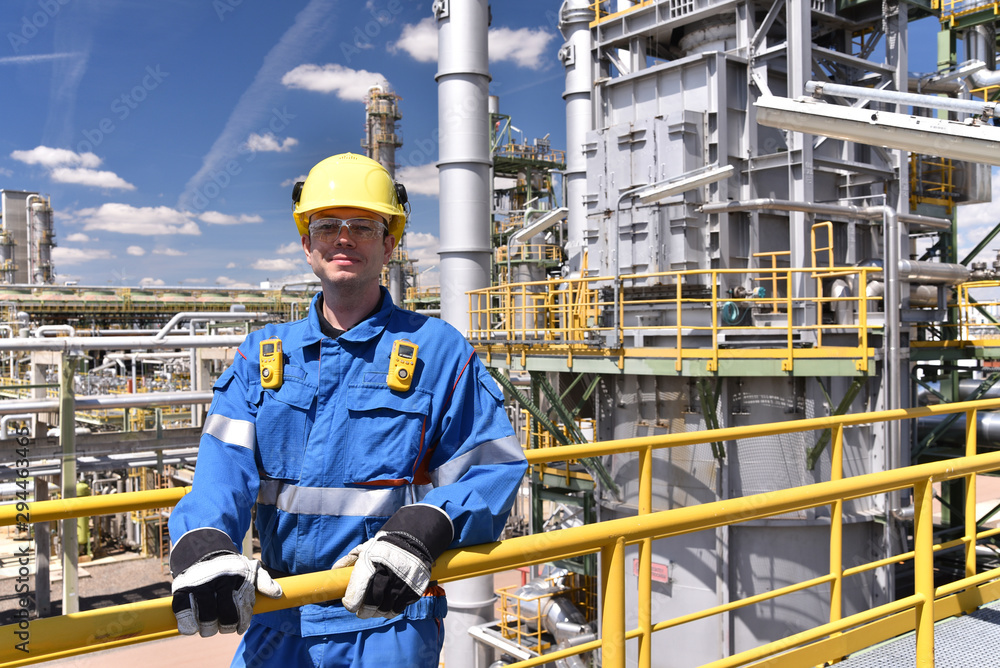 workers in an industrial plant for the production and processing of ...