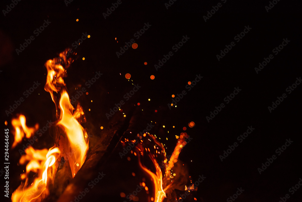 Foto de Beautiful abstract background on the theme of fire, light and ...