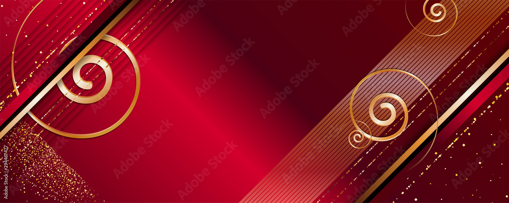 06.08Red and gold abstract background luxury dark red and golden line ...