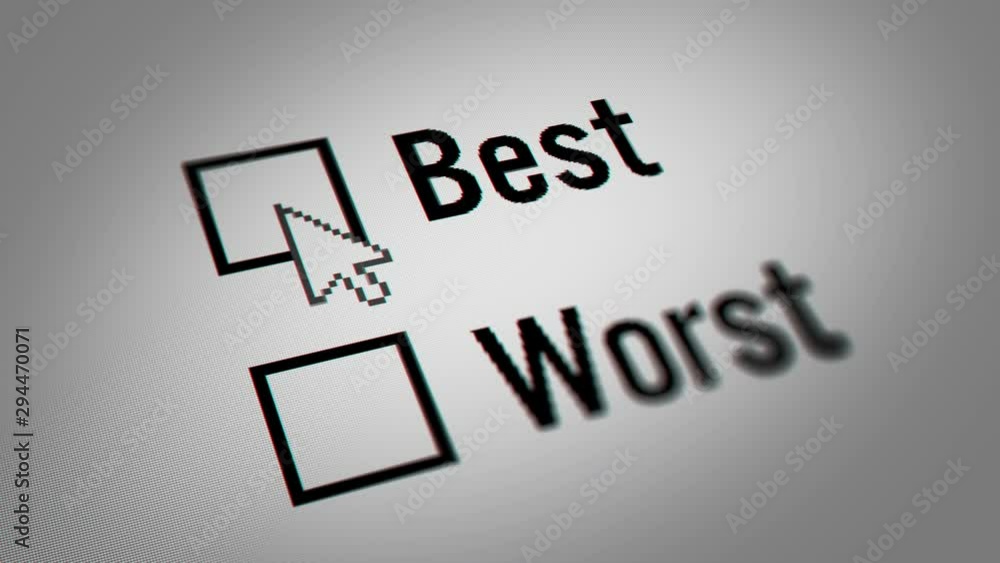 Mouse Cursor Checking Best and Worst Checkbox Marking Survey Option on ...