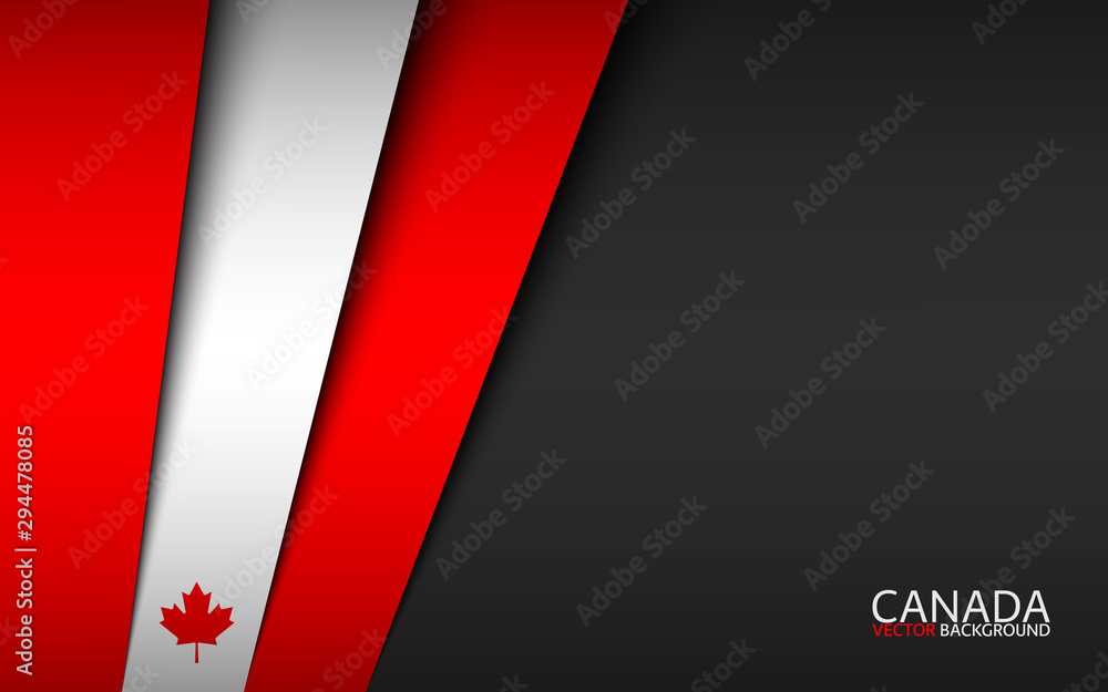 Modern vector background with Canadian colors and grey free space for ...