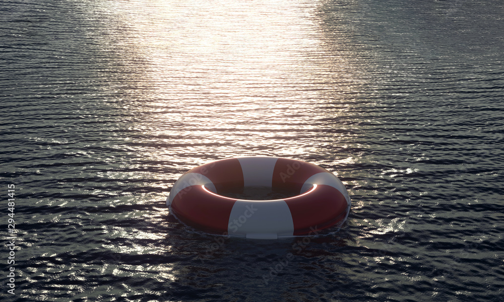 Life Preserver Ring In Water