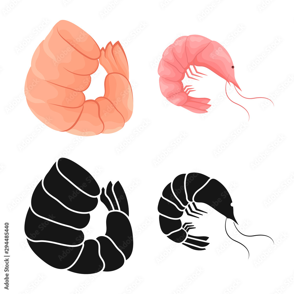 Vector illustration of appetizer and ocean icon. Collection of ...
