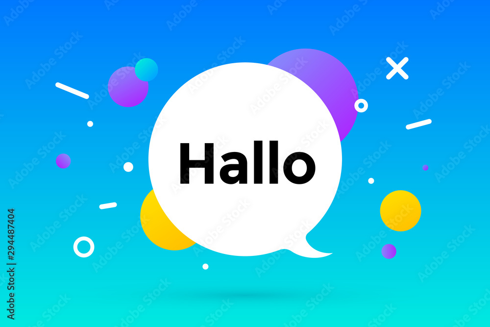 Hallo. Banner, speech bubble, poster and sticker concept Stock Vector ...