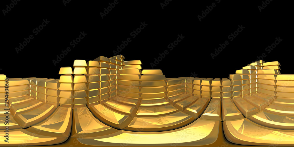 HDRI map of gold bars. 3d illustration Stock Illustration | Adobe Stock