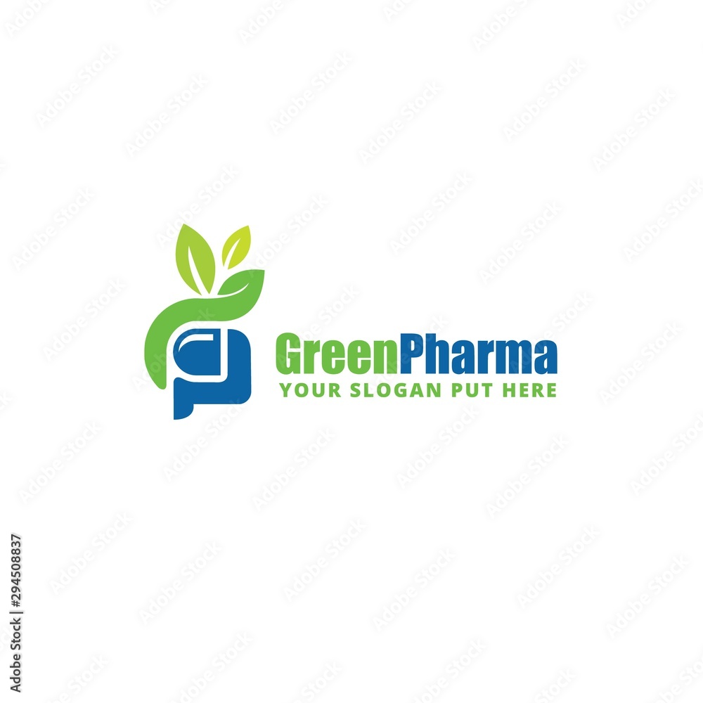 Green Pharma logo Or GP letter pharmacy logo design template Stock ...