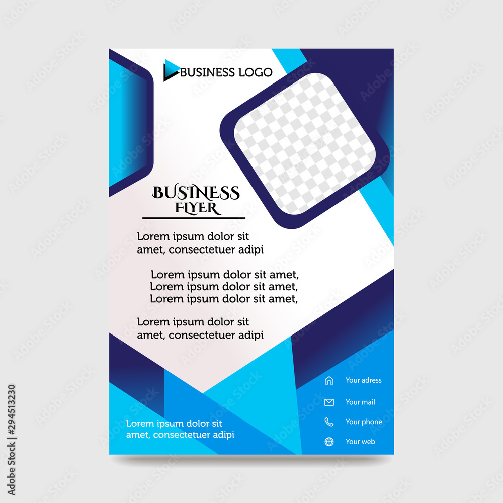 Blue Flyer Template Layout Design. Corporate Business Flyer, Brochure ...