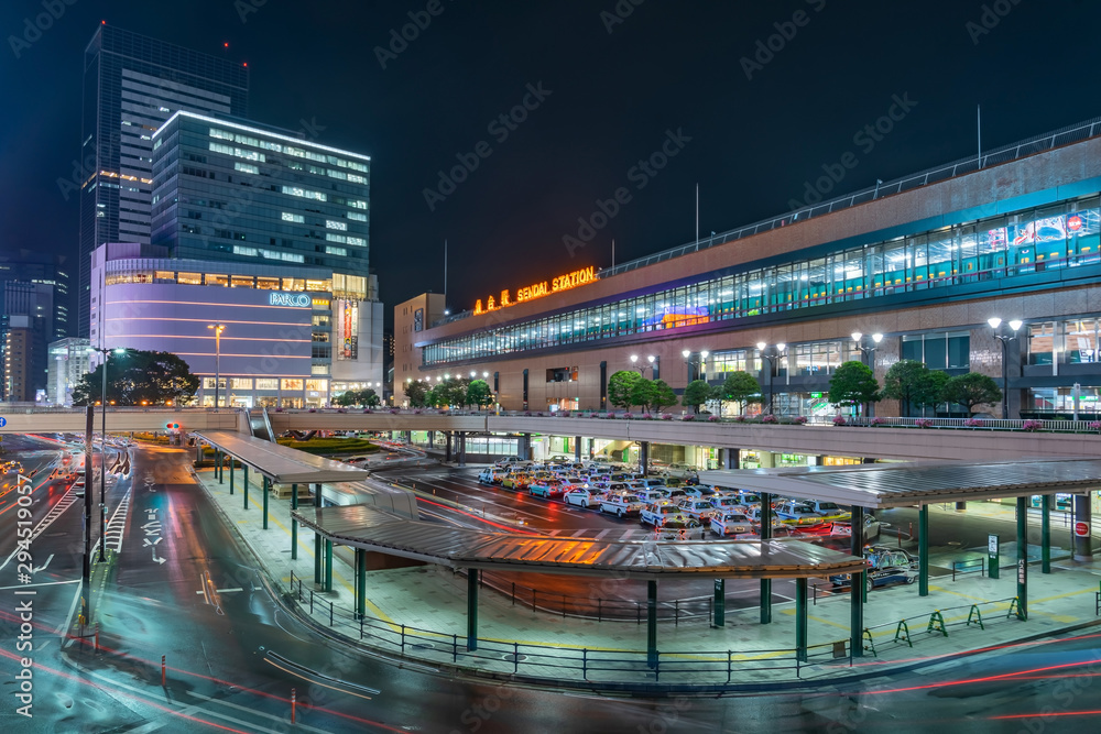 SENDAI, JAPAN - OCTOBER 04, 2019: Sendai Station is a major railway ...