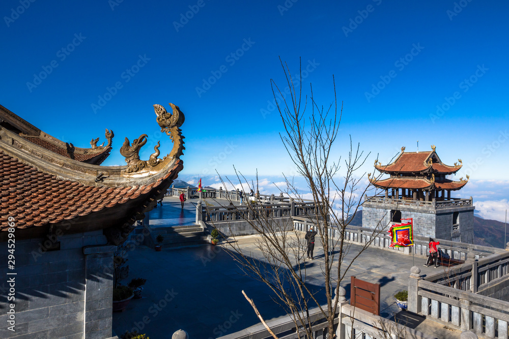 Destination scenic at top of Mount Fansipan Sapa Vietnam Asia aka Roof ...