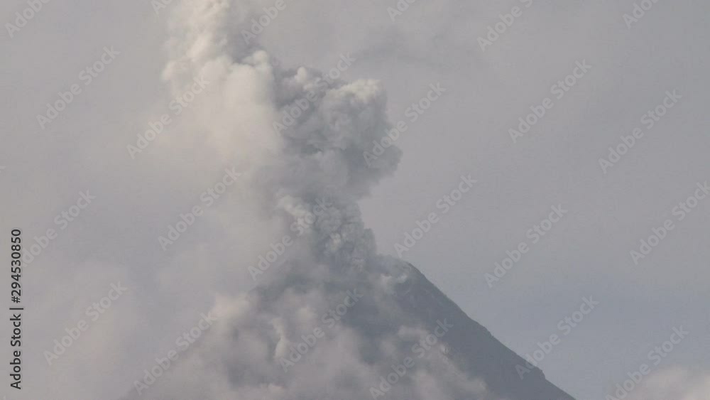 Ash Explodes From Crater Of Mayon Volcano Stock ビデオ | Adobe Stock