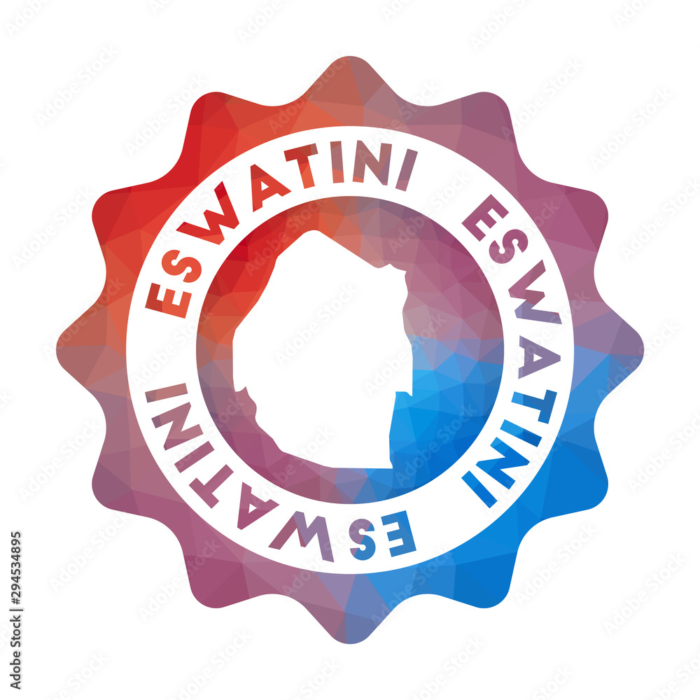 Swaziland low poly logo. Colorful gradient travel logo of the country ...