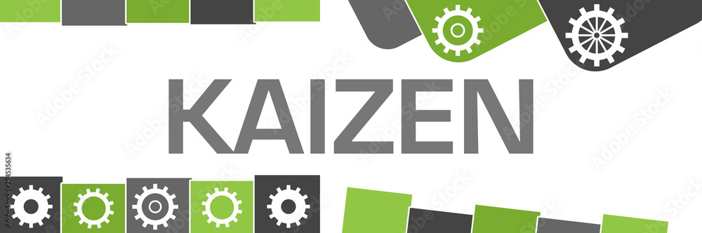 Kaizen Green Grey Random Shapes Gears Stock Illustration | Adobe Stock