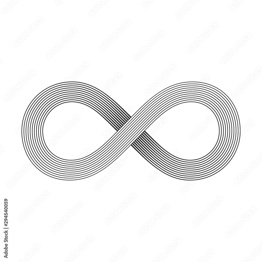 Infinity symbol. Black lines with different thickness. Stock Vector ...