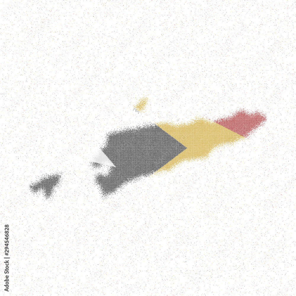 Map of Timor-Leste. Mosaic style map with flag of Timor-Leste. Curious ...