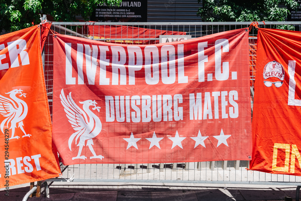 Liverpool Football Club banner at the UEFA Champions League Final in ...