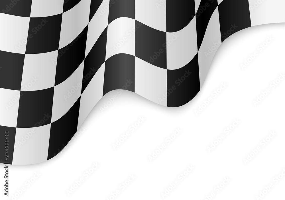 Checkered flag pattern. Car race or motorsport rally flag on white ...