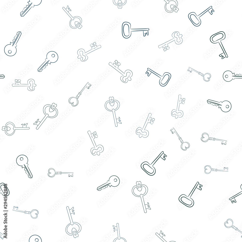 Seamless vector pattern with Keys. Texture for textile, wallpaper and ...