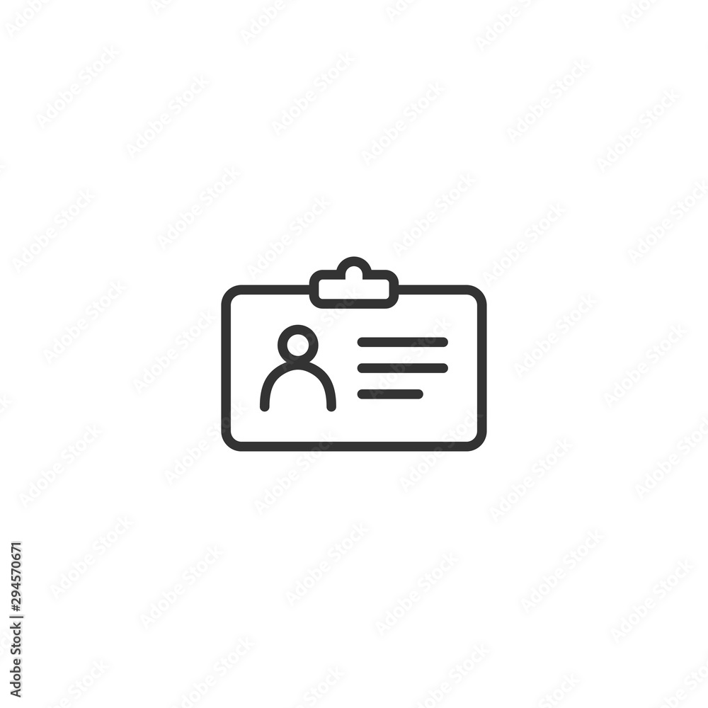 ID card line icon in simple design on a white background Stock Vector ...