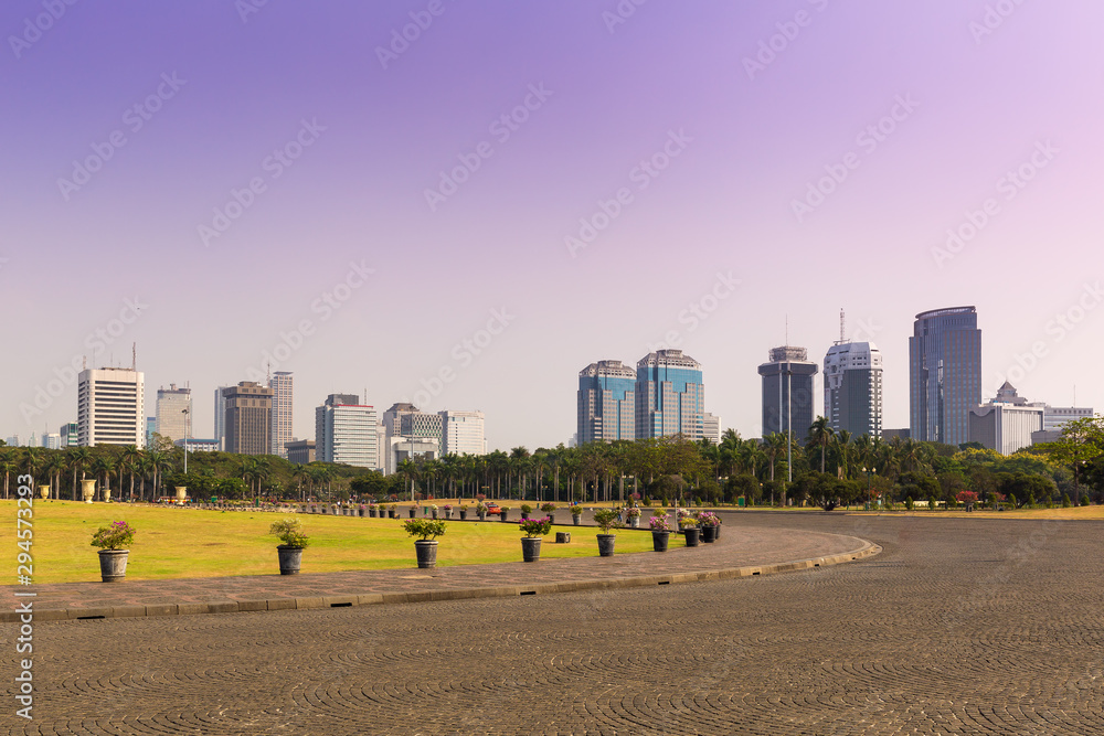 Beautiful view of the skyline cityscape of Jakarta, Indonesia, at the ...