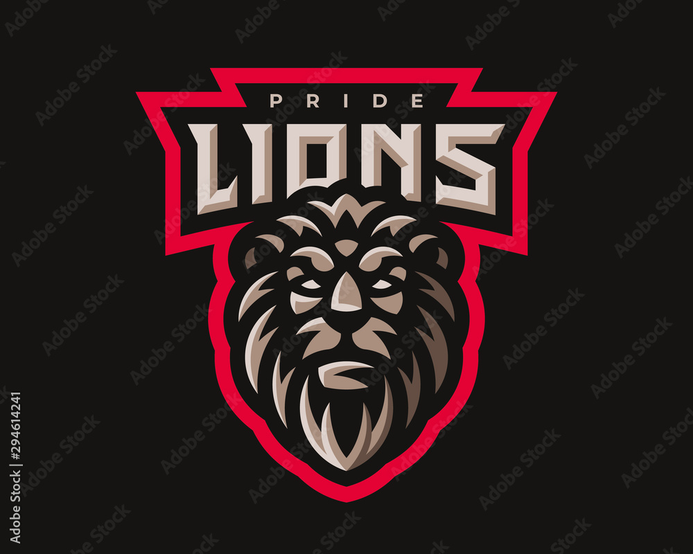 Lion modern mascot logo. Lion design emblem template for a sport and ...
