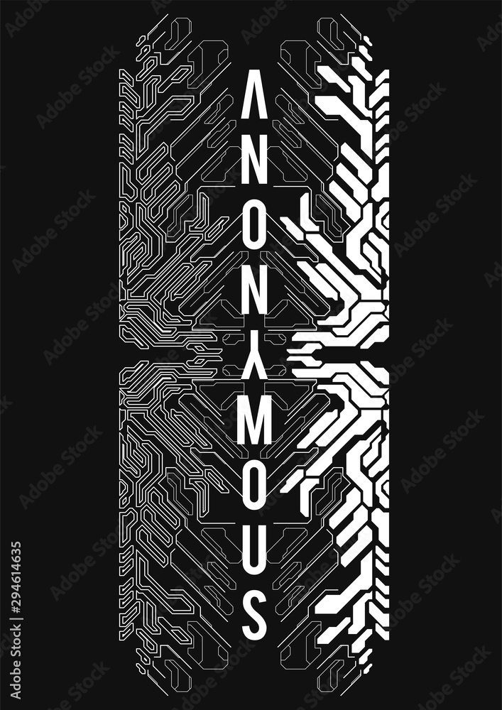 Cyberpunk futuristic poster. Tech Abstract poster template with HUD ...