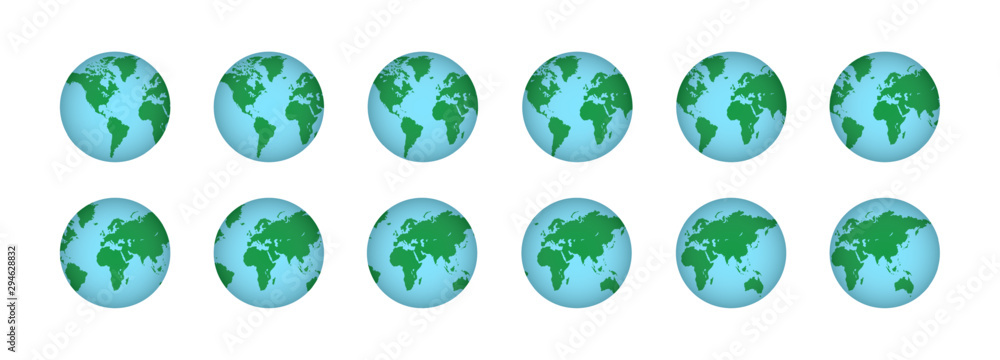 Set of realistic 3D planet maps illustration Stock Vector | Adobe Stock