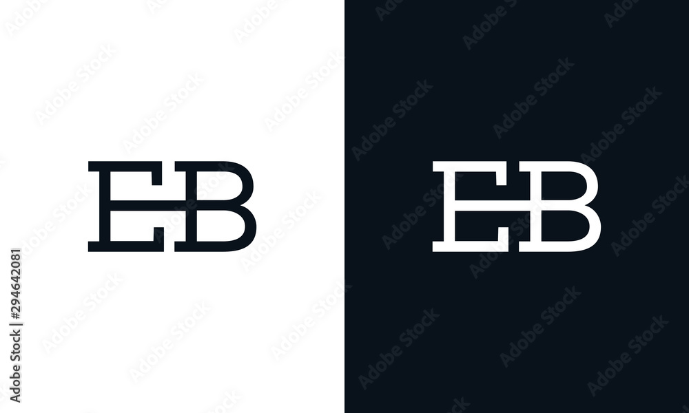 Minimalist line art letter EB logo. This logo icon incorporate with two ...