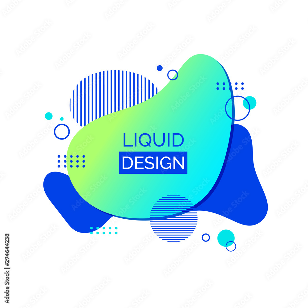 Liquid abstract shape. Vector fluid design composition. Colorful liquid ...