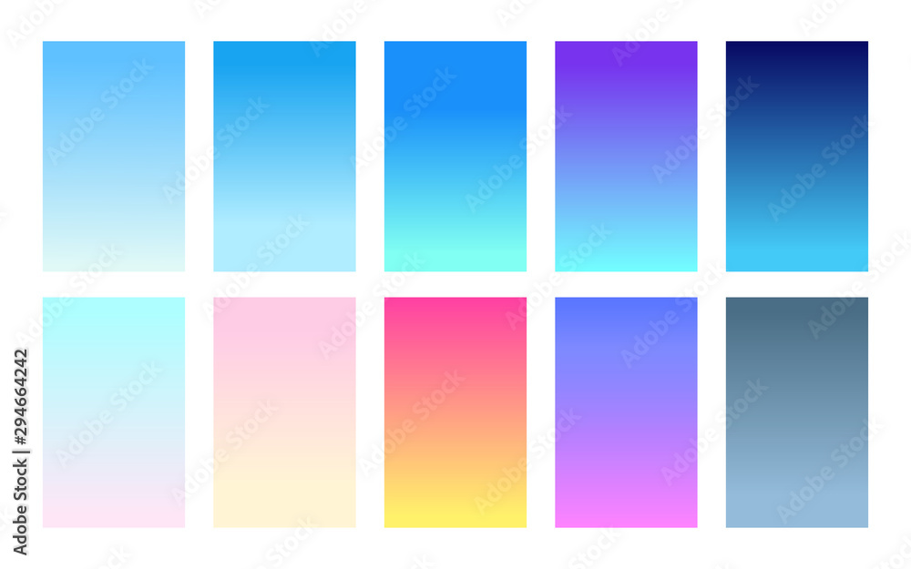 Vector set of gradient backgrounds sky color palette Stock Vector ...