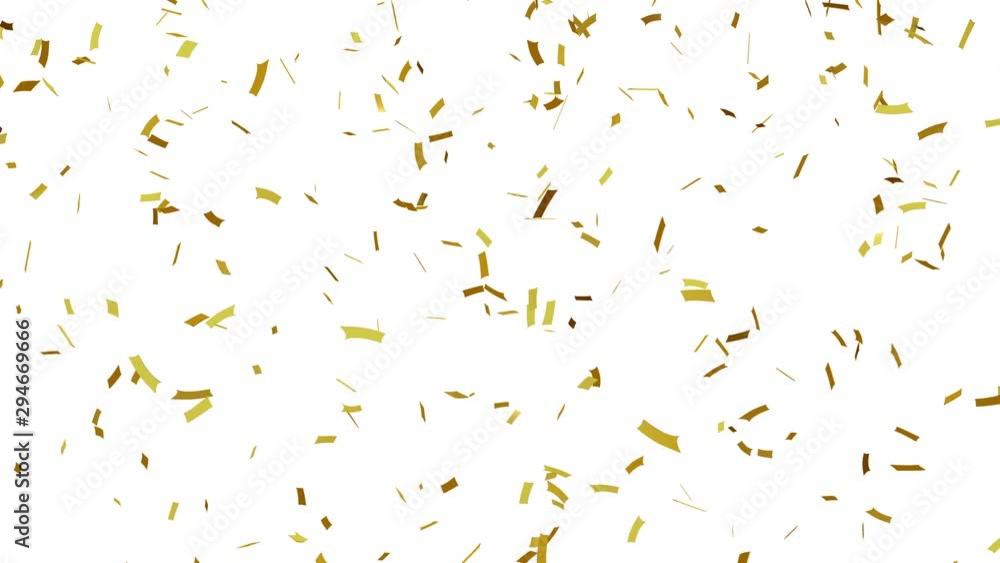 Gold confetti isolated on white background, alpha matte. Stock Video ...