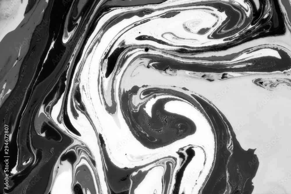 Abstract painting technique Ebru .Turkish style Ebru on the water with ...