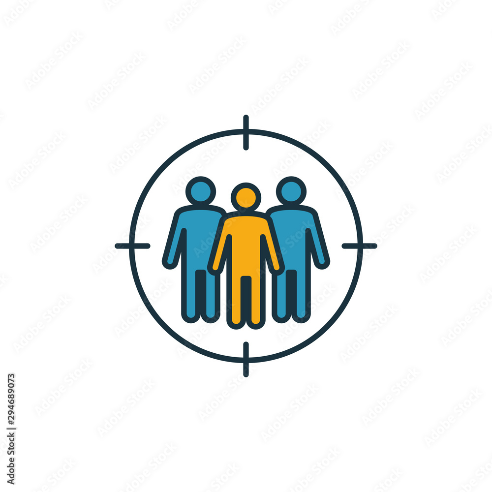Focus Group icon. Outline filled creative elemet from advertising icons ...