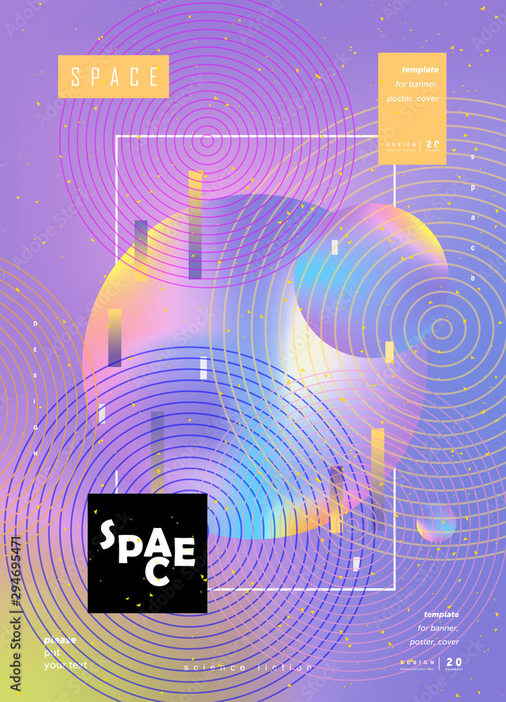 science fiction, futuristic abstract poster "space", fantastic gradient ...
