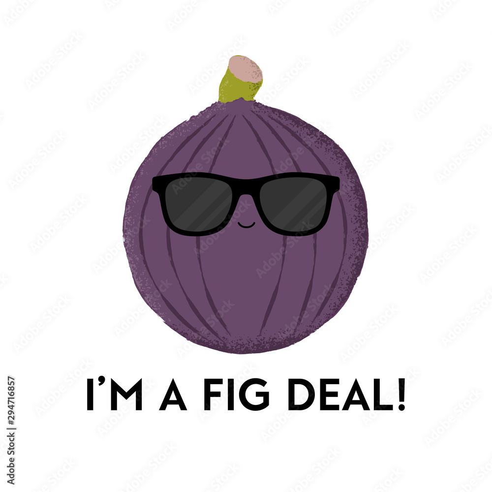 Vector illustration of a fig character wearing sunglasses with the ...