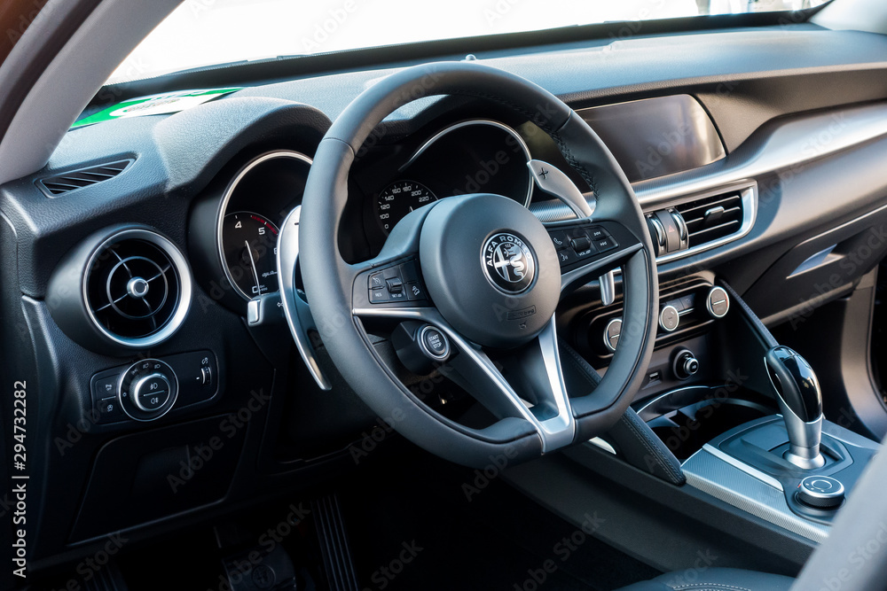 Trieste, Italy-March 31, 2017: Salita dei Campioni AutoShow, Alfa Romeo ...