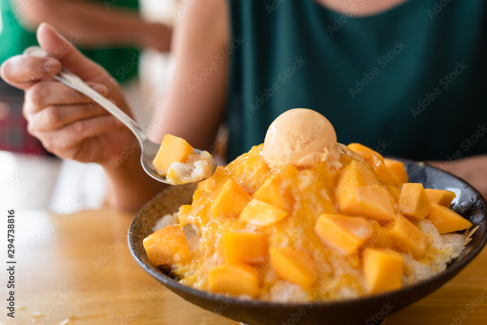 famous Taiwanese snacks of mango shaved ice Stock Photo | Adobe Stock